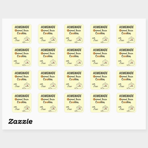 Homemade Oatmeal Raisin Cookie Stickers | Zazzle