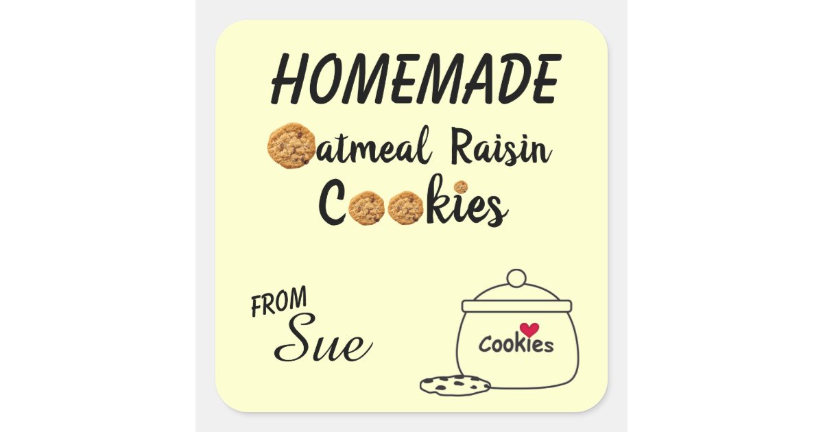 Homemade Oatmeal Raisin Cookie Stickers | Zazzle