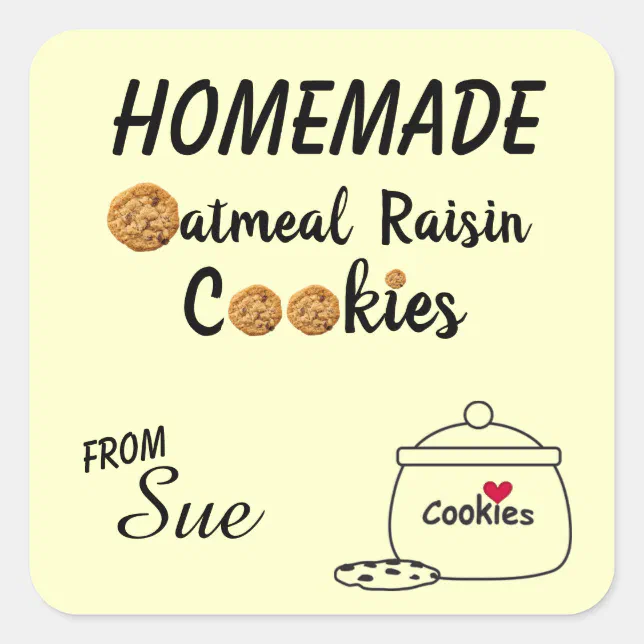 Homemade Oatmeal Raisin Cookie Stickers | Zazzle