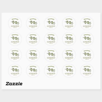 Homemade Olive Oil Label Sticker | Zazzle