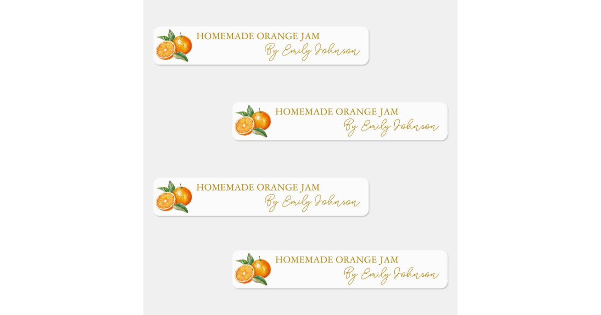 Homemade Orange Jam Thin Label | Zazzle
