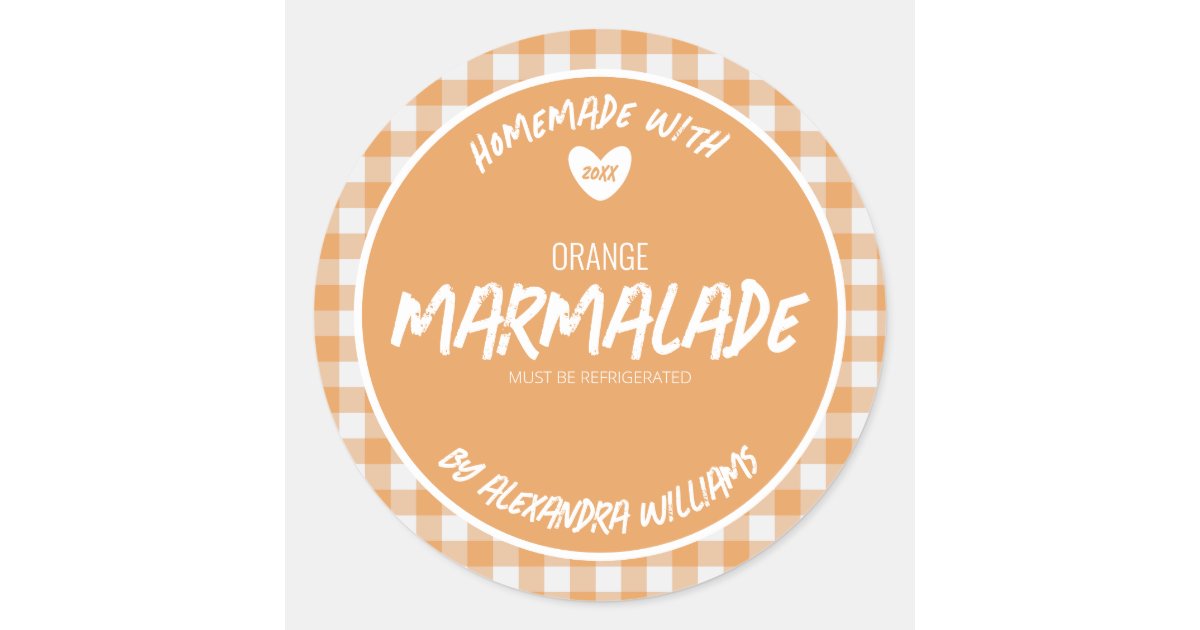 Homemade Orange Marmalade Classic Round Sticker | Zazzle