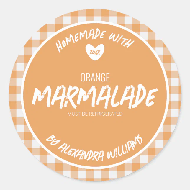 Homemade Orange Marmalade Classic Round Sticker | Zazzle