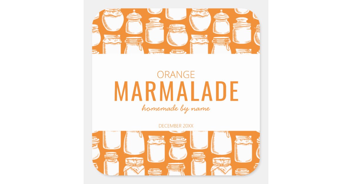 Homemade Orange Marmalade Sticker | Zazzle