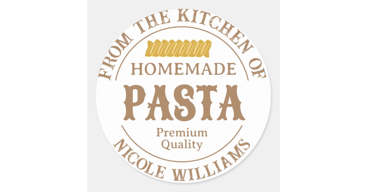 Homemade Pasta Personalized Label Sticker | Zazzle