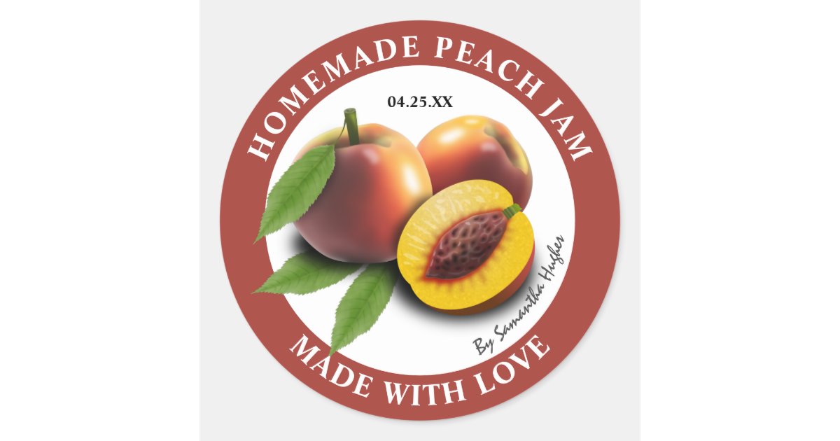 Homemade Peach Jam Labels | Zazzle