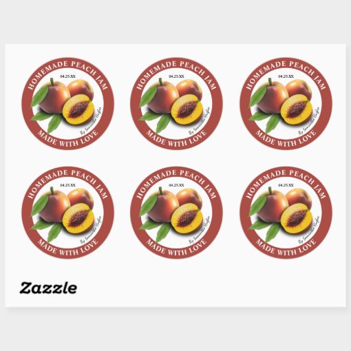Homemade Peach Jam Labels | Zazzle