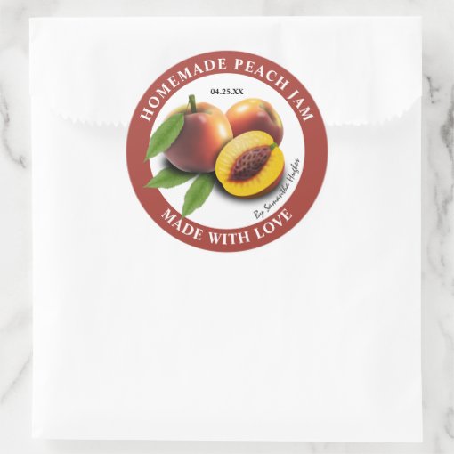 Homemade Peach Jam Labels | Zazzle