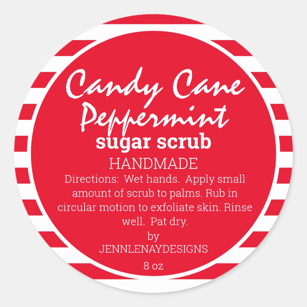 Homemade Peppermint Sugar Scrub Custom Labels | Zazzle
