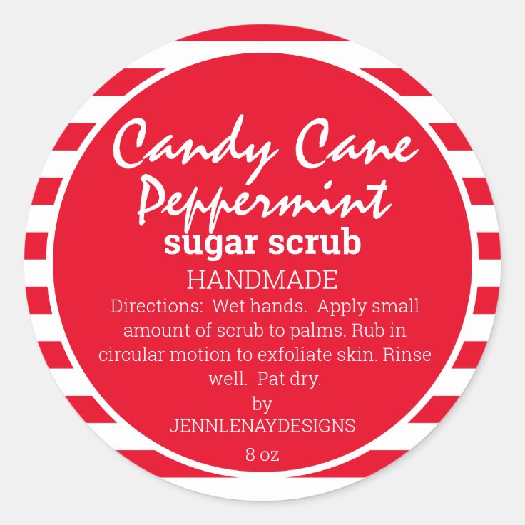 Homemade Peppermint Sugar Scrub Custom Labels | Zazzle