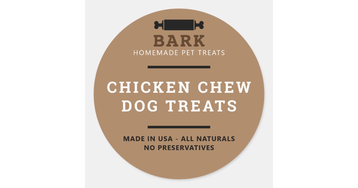 Homemade pet dog treats product labels stickers | Zazzle