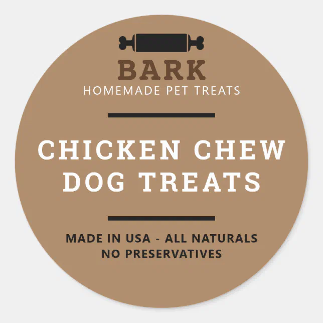 Homemade pet dog treats product labels stickers | Zazzle