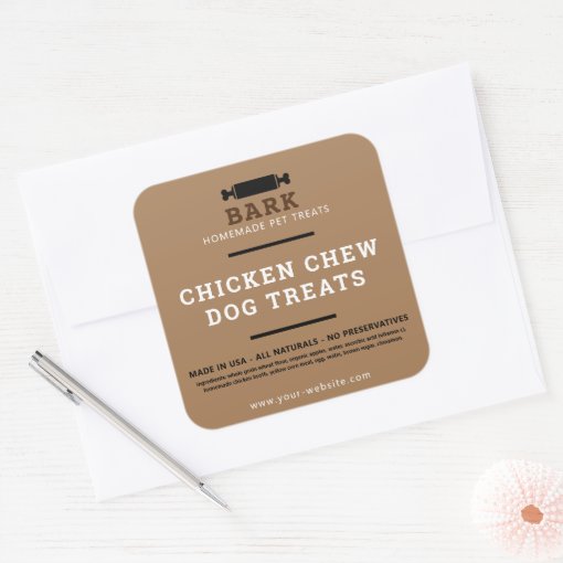 Homemade pet dog treats product labels stickers | Zazzle
