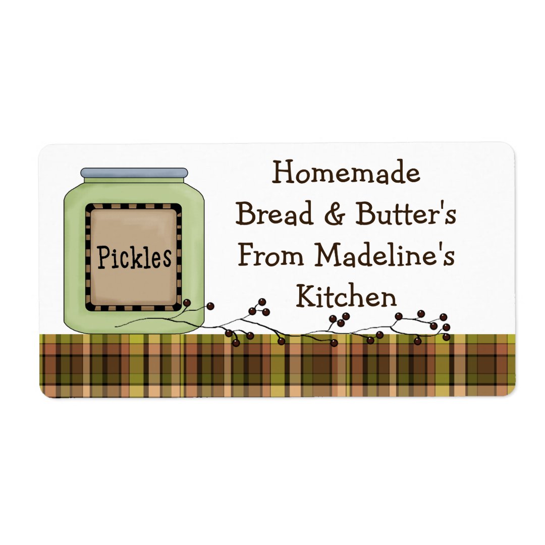 Homemade Pickle Jar Labels (Customize) | Zazzle