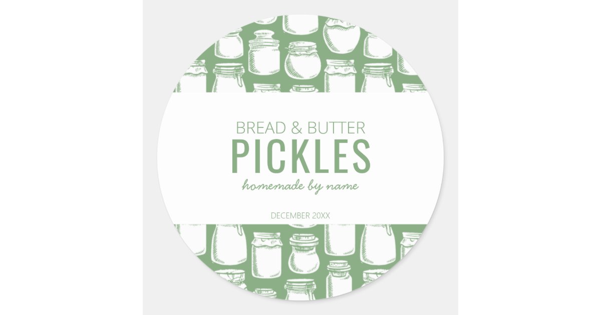 Homemade Pickle Round Sticker | Zazzle