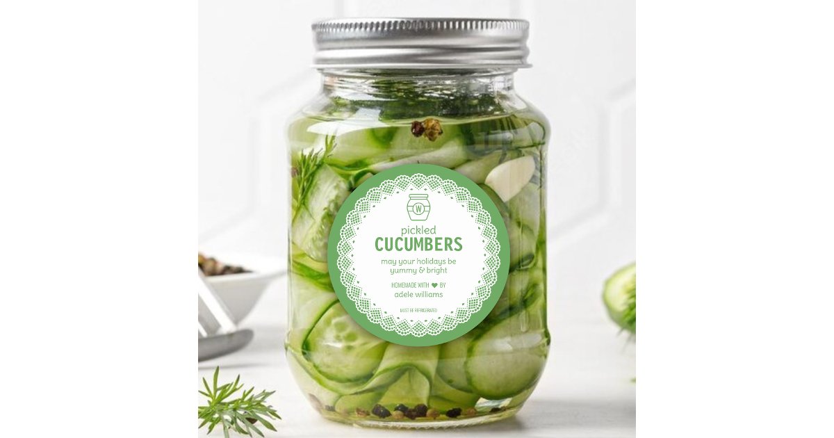 Homemade Pickled Cucumber Sticker | Zazzle