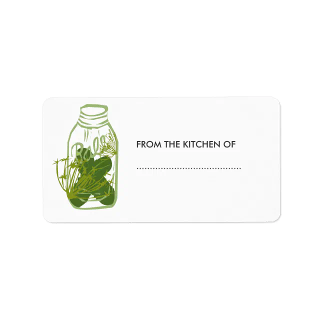 Homemade Pickles Glass Jar Food Preserves Label | Zazzle