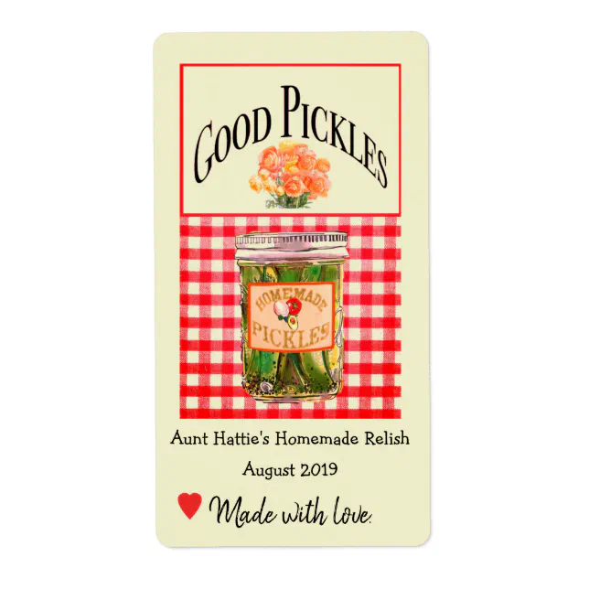 Homemade Pickles Home Canning Jars Label | Zazzle