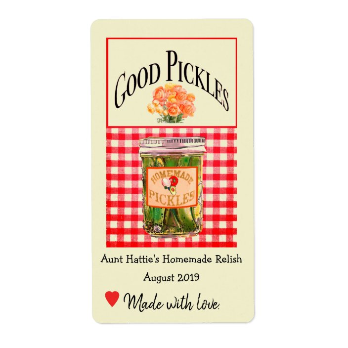 Homemade Pickles Home Canning Jars Label | Zazzle.com