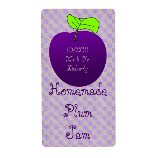 Homemade Plum Jam Jar Label (Customize) | Zazzle.com