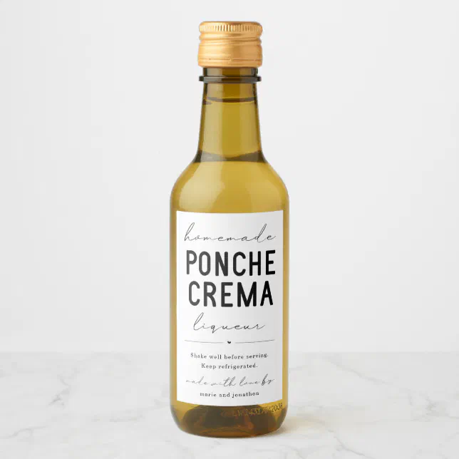 Homemade Ponche Crema Liqueur Bottle Label | Zazzle