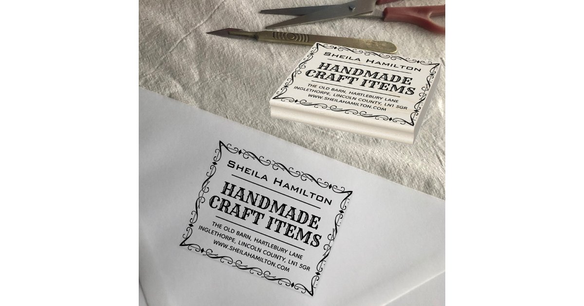 Homemade Products Label Rubber Stamp | Zazzle