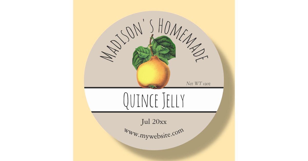Homemade Quince Jelly Labels | Zazzle