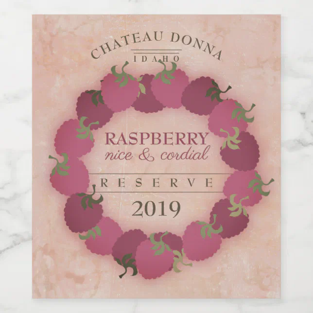 Homemade raspberry cordial wine personalized wine label | Zazzle