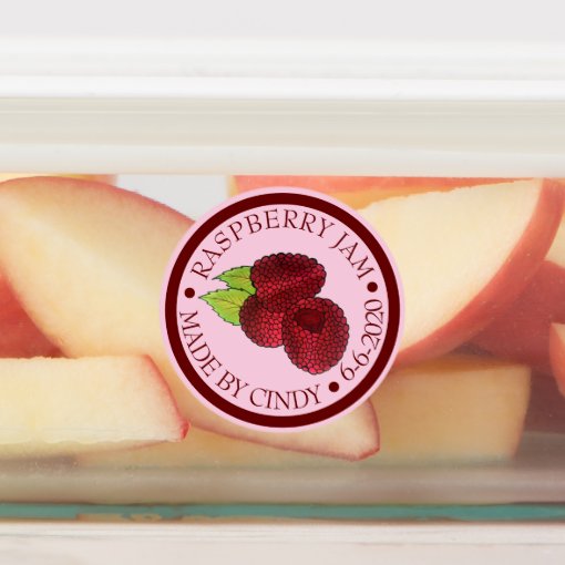 Homemade Raspberry Jam Jelly Preserves Canned By Labels | Zazzle