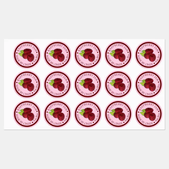 Homemade Raspberry Jam Jelly Preserves Canned By Labels | Zazzle