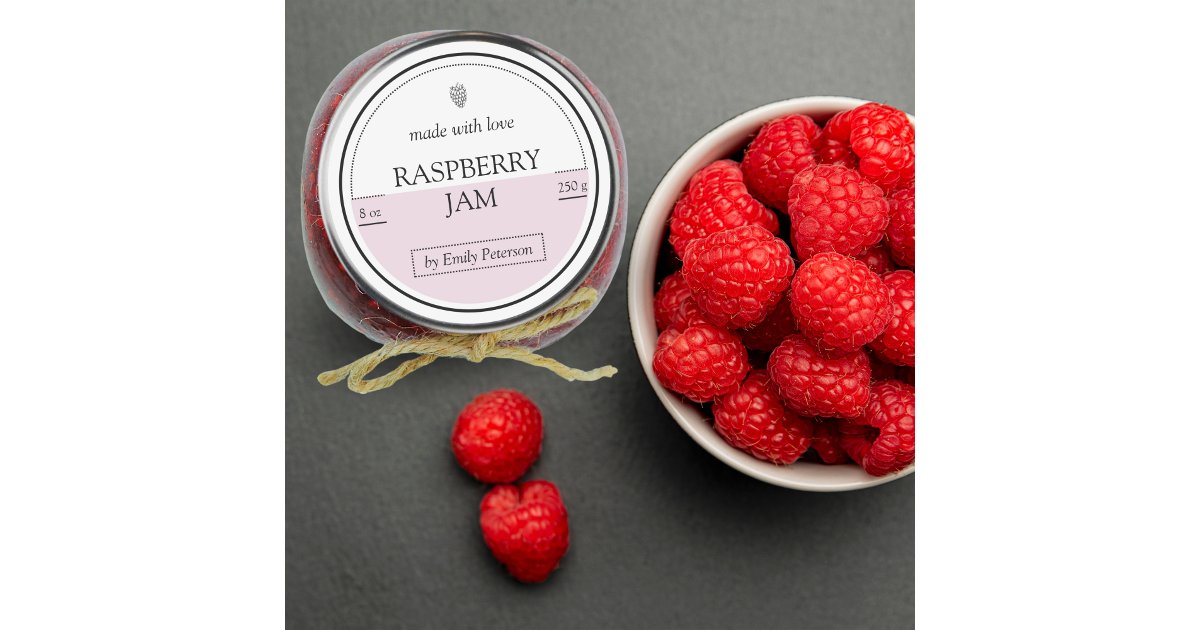 Homemade Raspberry Jam Label | Zazzle