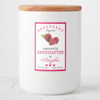 Homemade Raspberry Liqueur Bottle Label | | Zazzle