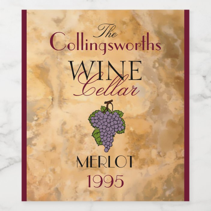 Homemade Red Merlot Wine Personalized Wine Bottle Wine Label | Zazzle.com