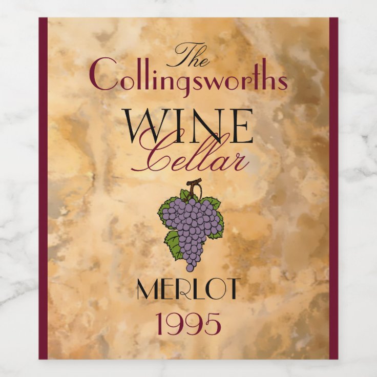 Homemade Red Merlot Wine Personalized Wine Bottle Wine Label | Zazzle