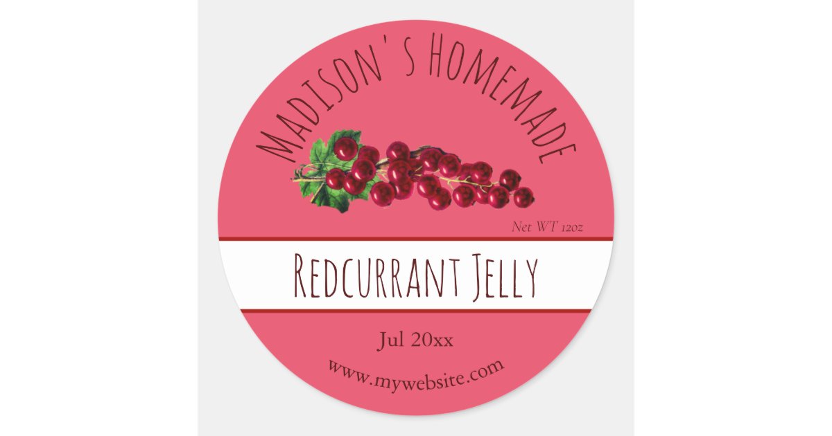 Homemade Redcurrant Jelly Labels | Zazzle