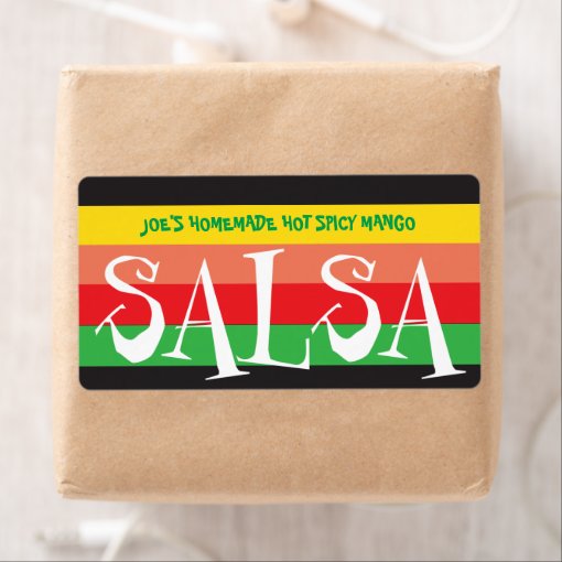 Homemade Salsa colorful stripes Label | Zazzle