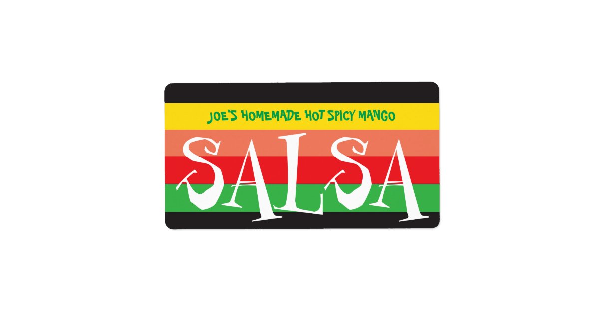 Homemade Salsa colorful stripes Label | Zazzle
