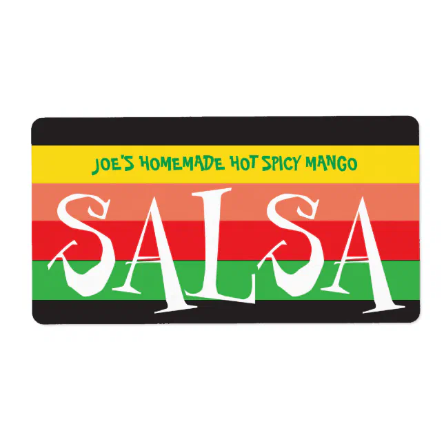 Homemade Salsa colorful stripes Label | Zazzle