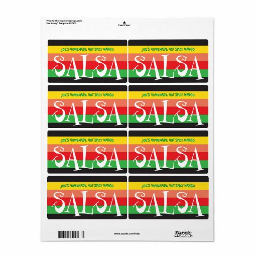 Homemade Salsa colorful stripes Label | Zazzle