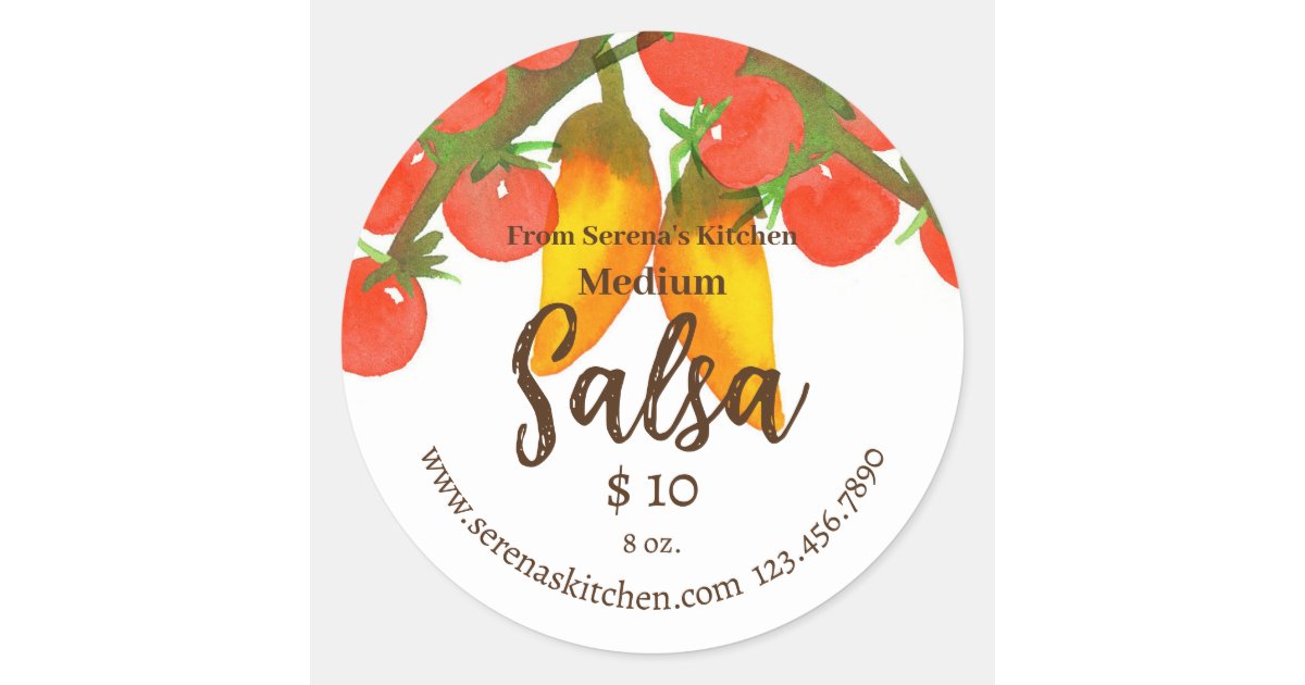Homemade Salsa Label Tomatoes Peppers Template | Zazzle