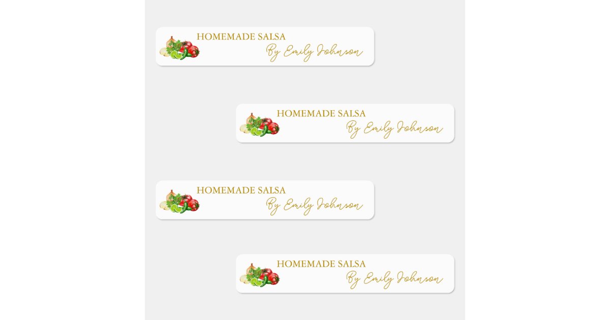 Homemade Salsa Thin Label | Zazzle