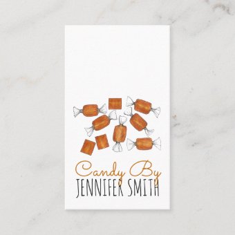Homemade Salted Caramels Sweets Candy Store Business Card | Zazzle
