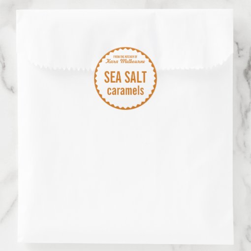 Homemade Sea Salt Caramel Label Template | Zazzle