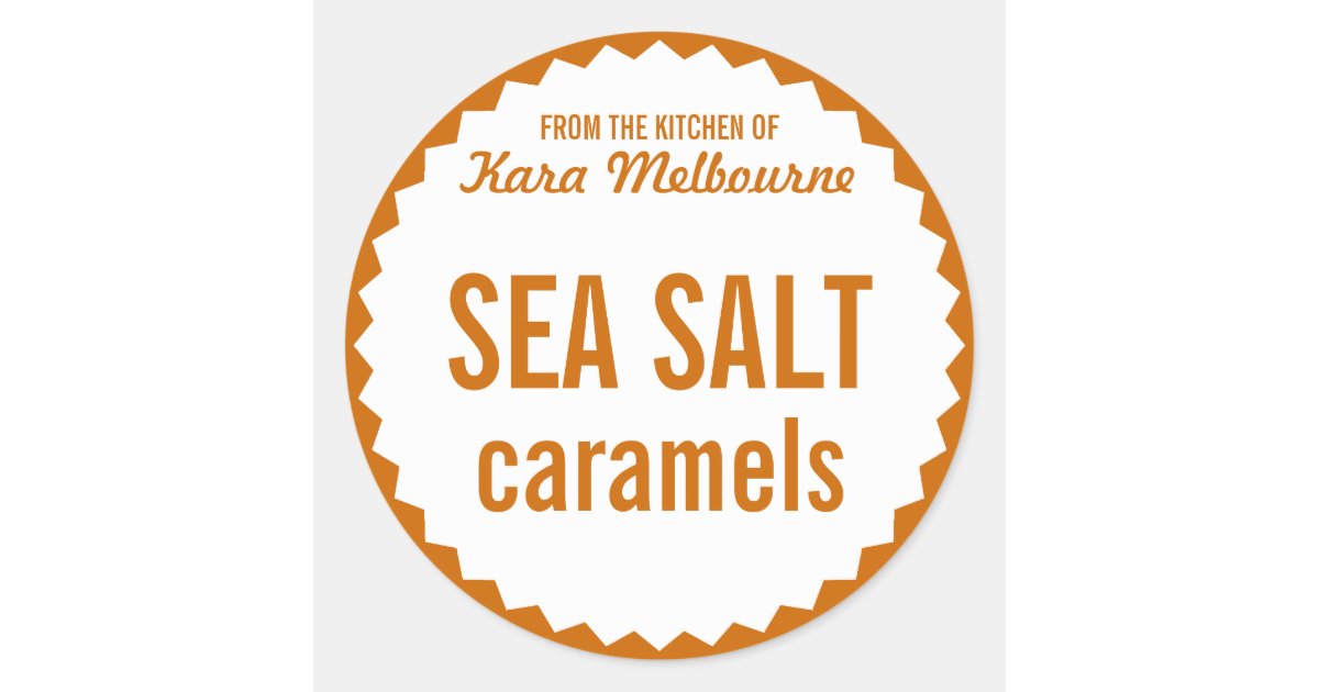 Homemade Sea Salt Caramel Label Template | Zazzle