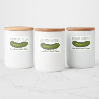 Homemade Sour Dill Green Kosher Pickles Canning Food Label | Zazzle