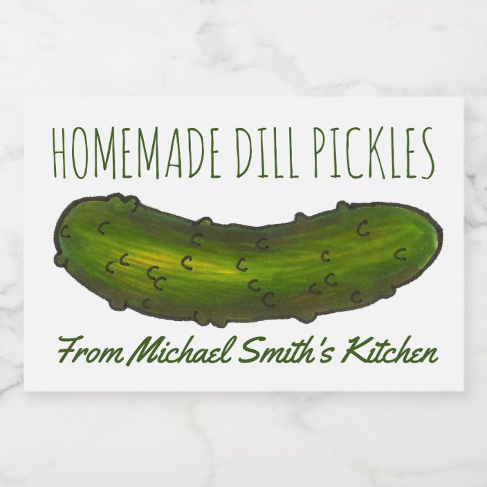 Homemade Sour Dill Green Kosher Pickles Canning Food Label | Zazzle.com