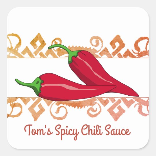 Homemade Spicy Sauce Square Sticker | Zazzle.com