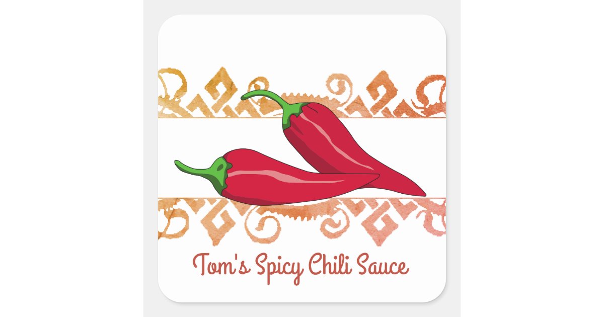 Homemade Spicy Sauce Square Sticker | Zazzle