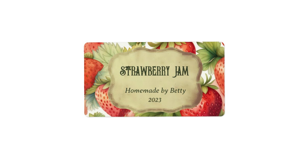 Homemade Stawberry Jam Labels Set | Zazzle