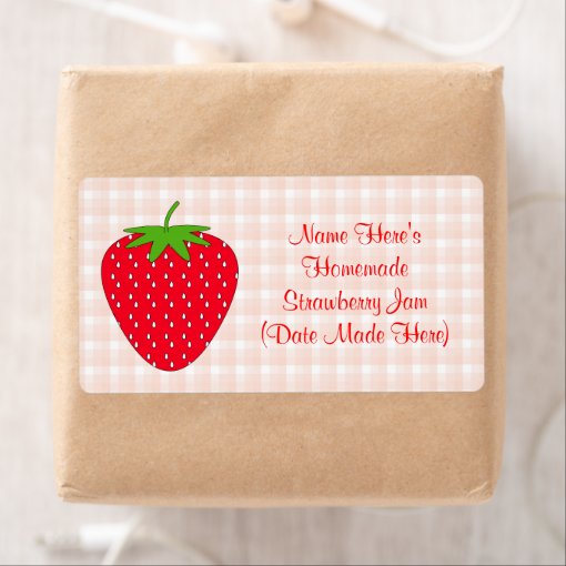 Homemade Strawberry Jam Label. Pink and Red. Label | Zazzle